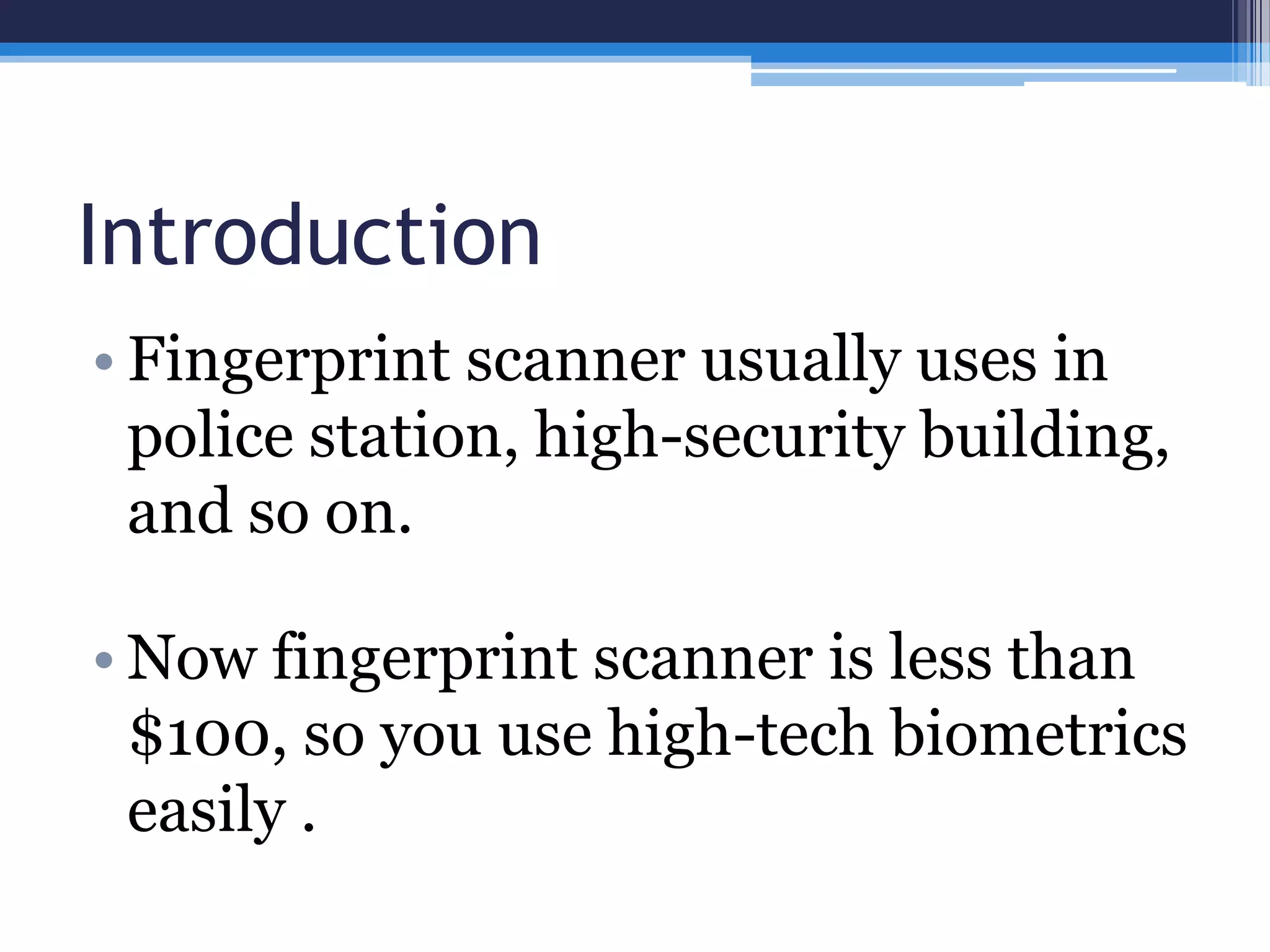 How fingerprint Works | PDF | Technology & Computing