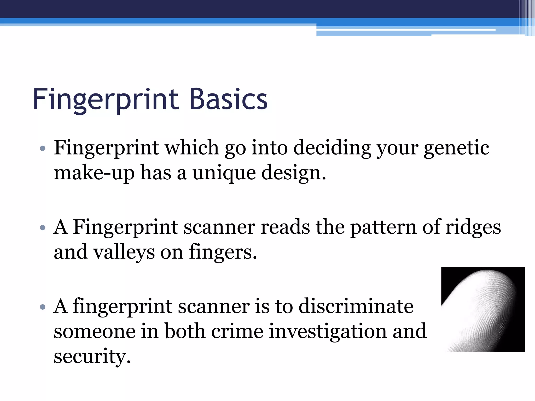 How fingerprint Works | PDF | Technology & Computing