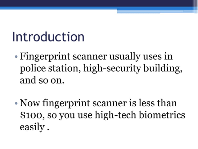 How fingerprint Works | PPT