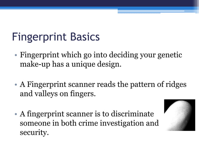 How Fingerprint Works Ppt