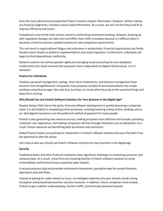 How Fintech Software Solutions Can Revolutionize your Business.pdf ...