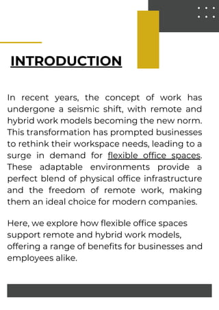 How Flexible Office Spaces Support Remote and Hybrid Work Models | PDF