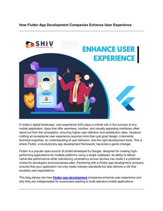 Top Benefits of UX Design in Flutter Development | PDF