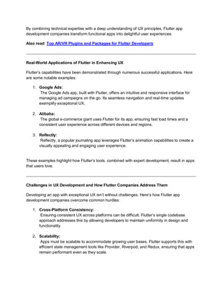 Top Benefits of UX Design in Flutter Development | PDF
