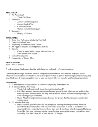 How Full is Your Bucket | PDF