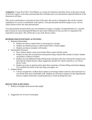 How Full is Your Bucket | PDF