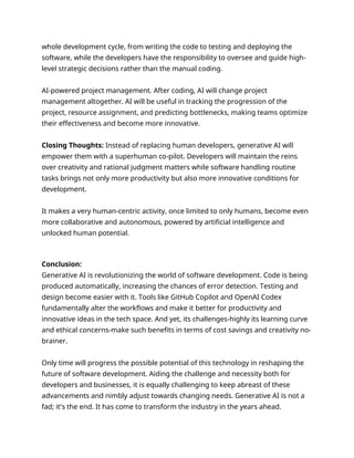 How Generative AI is Changing Software Development | PDF | Free Download