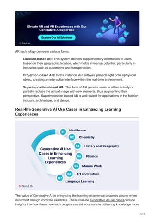How Generative AI Shaping the Future of AR and VR Experiences.pdf | Free Download