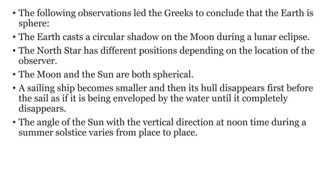 How Greeks Knew that the Earth is Spherical.pptx | Geography | Science