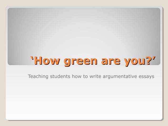 How green are you? | PPT | Education