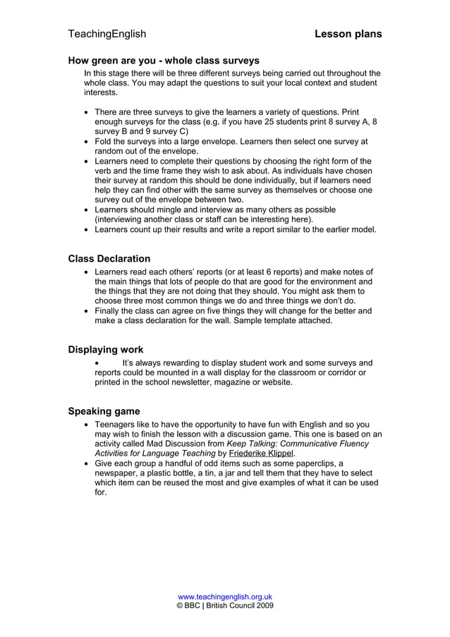 green are you lesson plan | PDF | Educational Assessment | Education