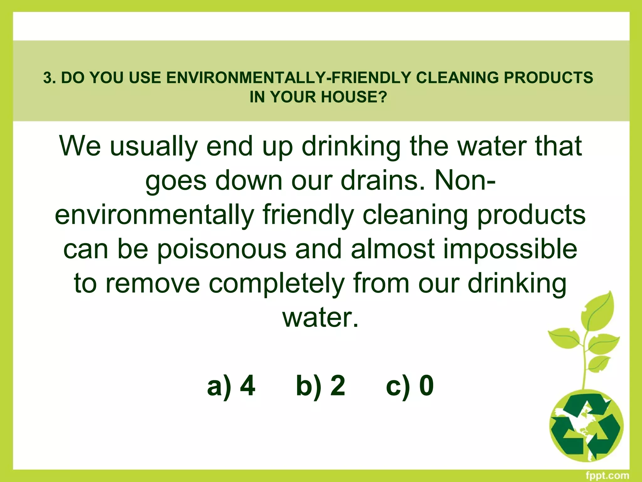 How green are you questionnaire key | PPT