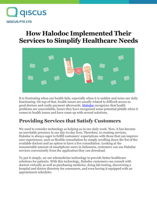 How halodoc implemented their services to simplify healthcare needs | PDF
