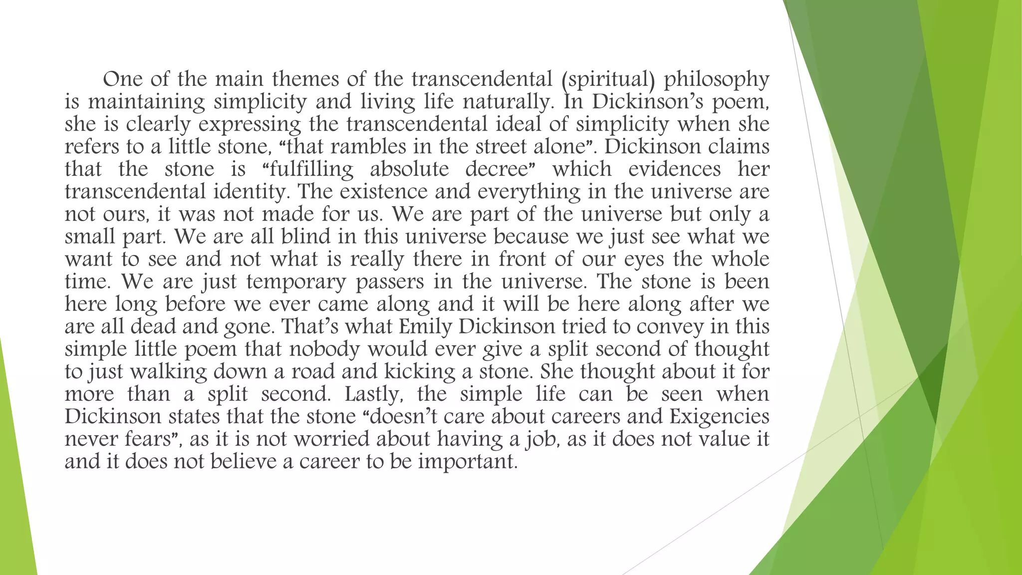 How happy is the little stone poem by Emily Dickinson Summary and ...