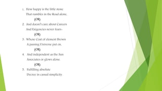 How happy is the little stone poem by Emily Dickinson Summary and ...