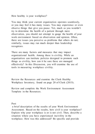 How healthy is your workplace you may think your current organiz | PDF