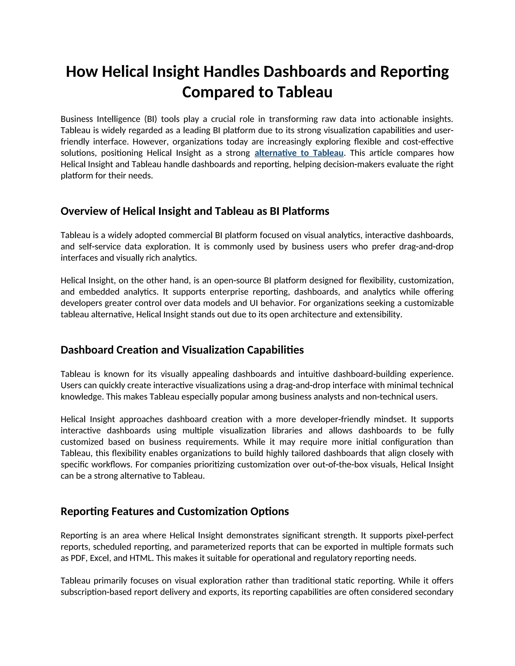 How Helical Insight Handles Dashboards and Reporting Compared to ...