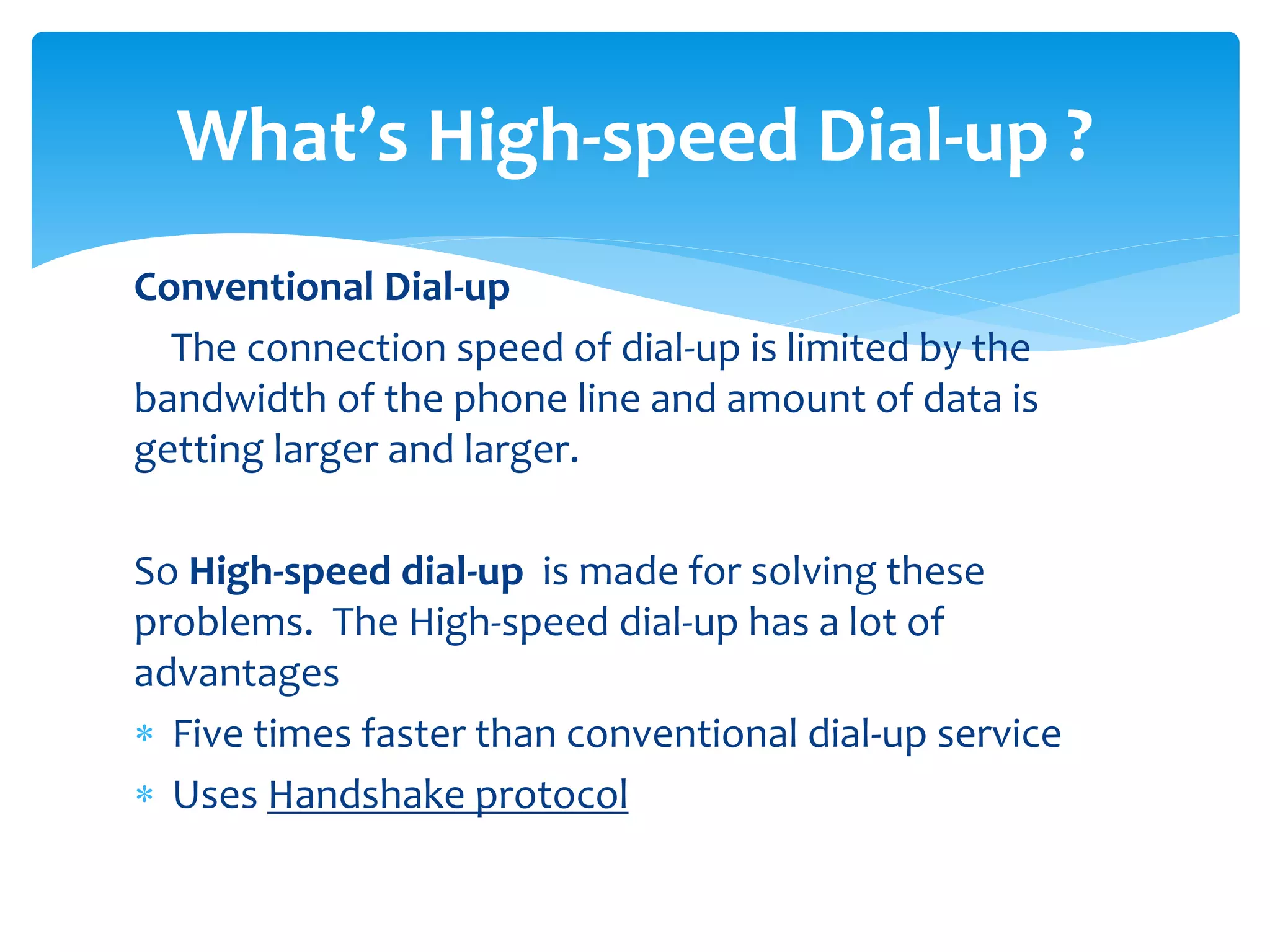 How high speed dial-up works | PDF