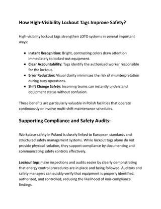 How High-Visibility Lockout Tags Improve LOTO Safety and Compliance in ...