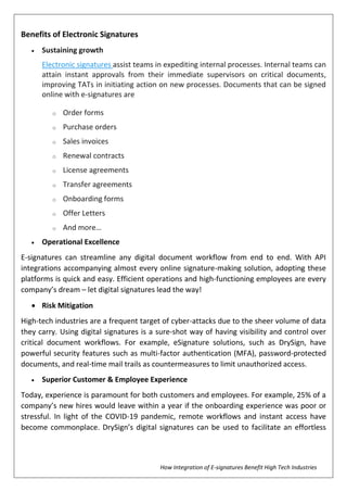 How High Tech Industries can Benefit from E-signatures– DrySign by ...