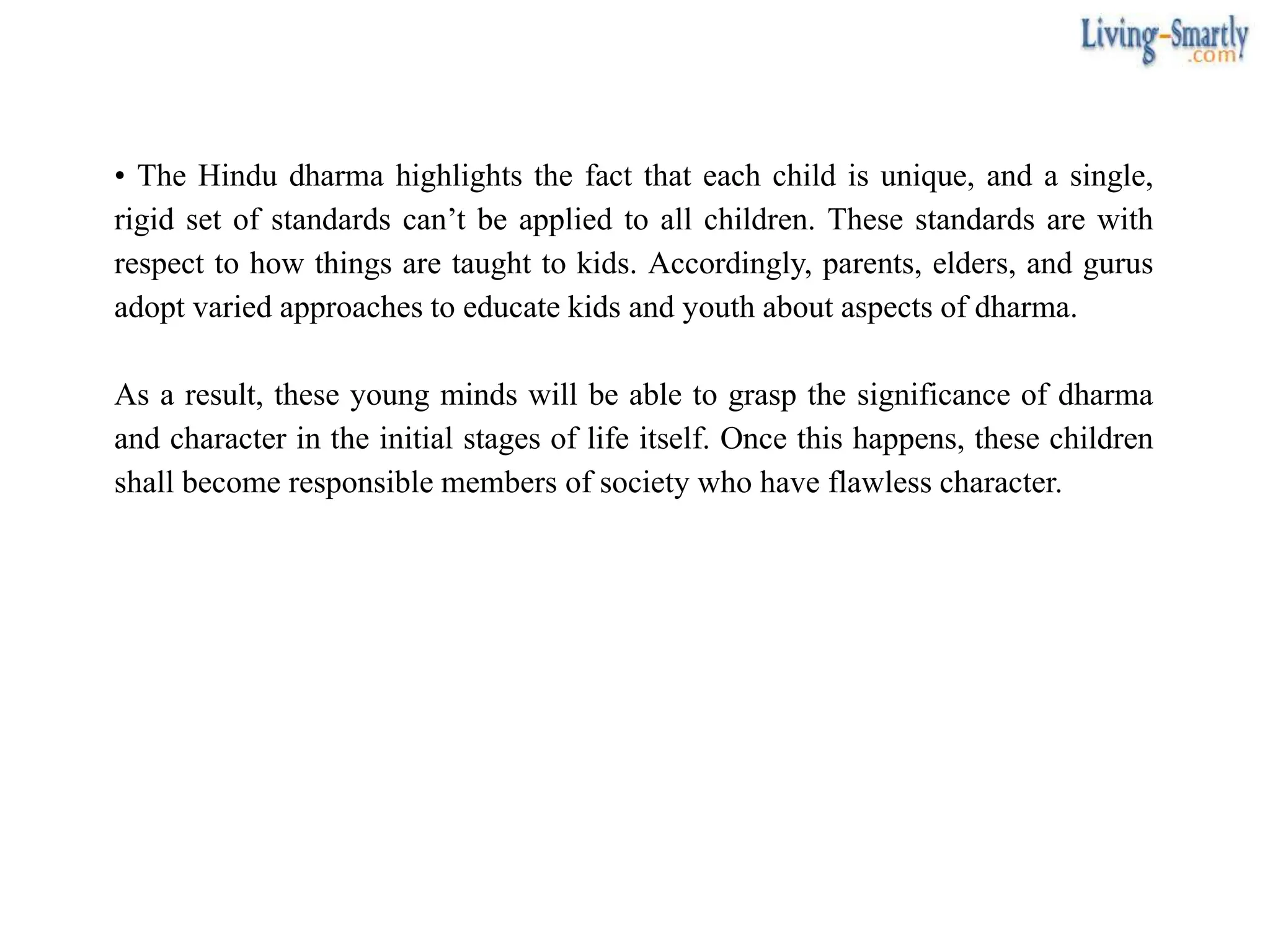 How Hindu Dharmik System Helps Develop Good Character In Children And ...