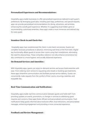 Enhancing Guest Experiences: The Future of Hospitality Apps | PDF