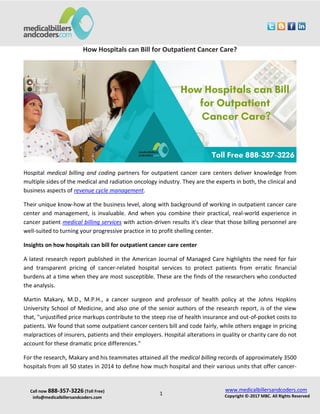 How hospitals can bill for outpatient cancer care | PDF