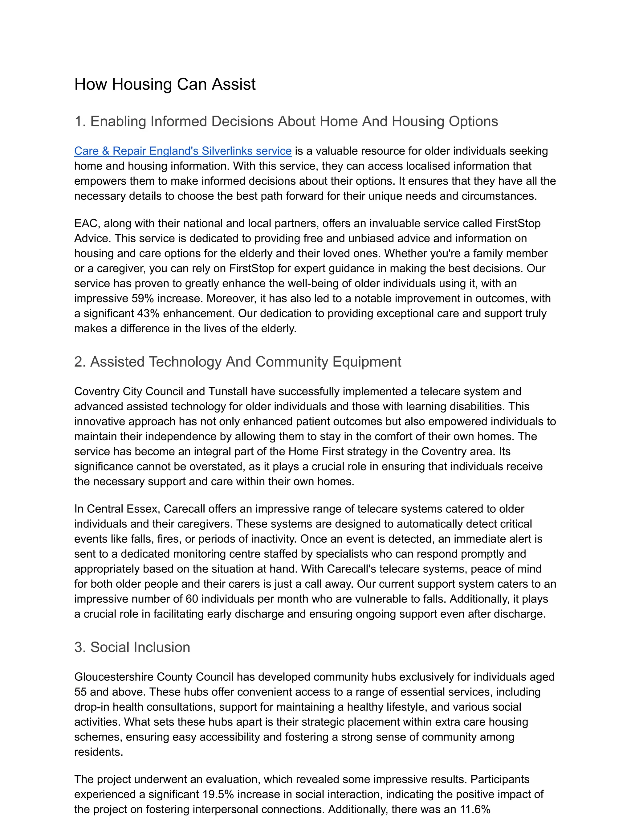 How Housing Can Support People To Remain Independent In The Community | PDF