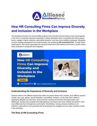 How HR Consulting Firms Can Improve Diversity and Inclusion in the ...