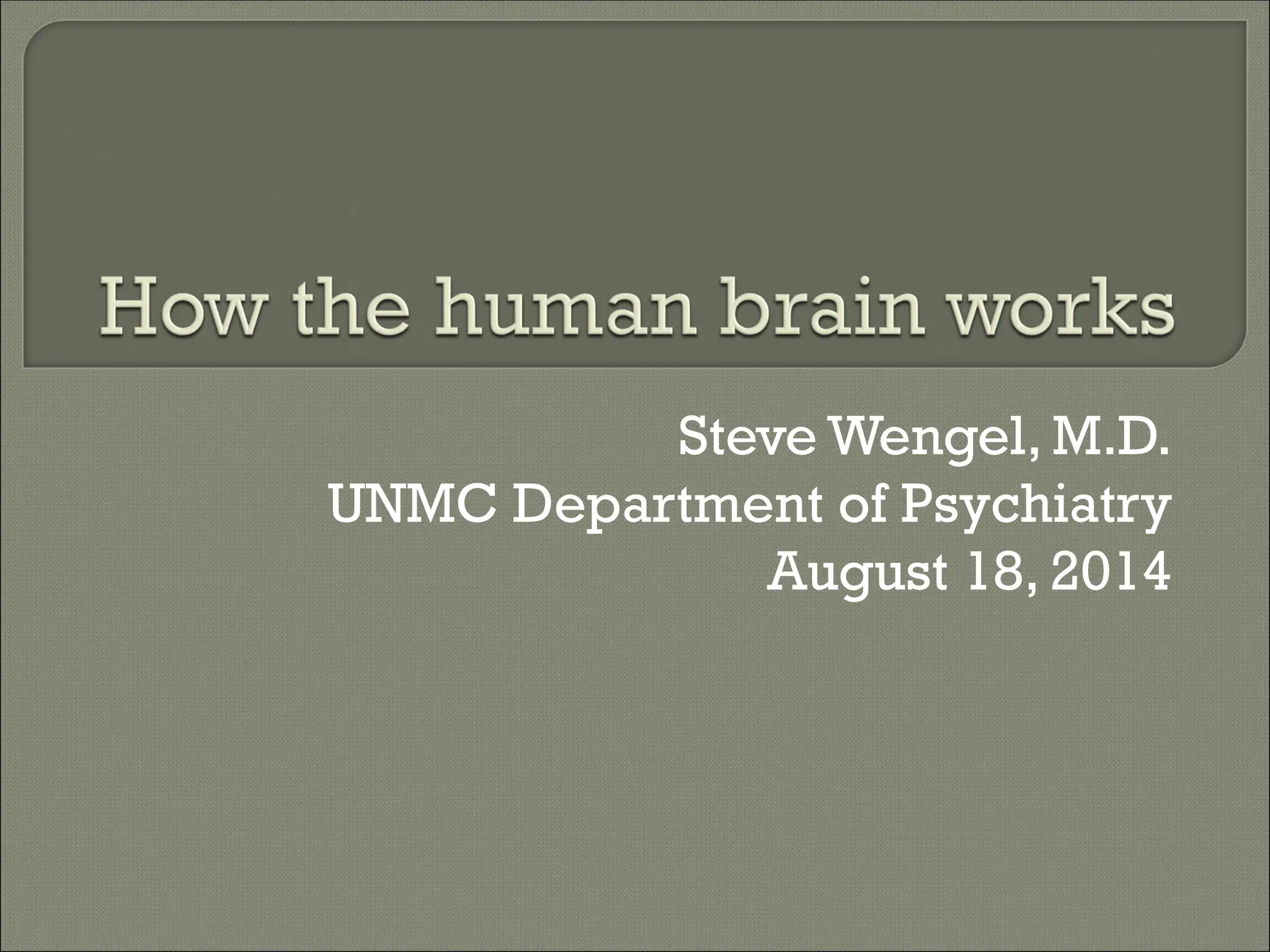 howhumanbrainworks powerpoint presentation | PPT