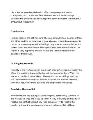 How Humility Makes the Best Leaders | PDF