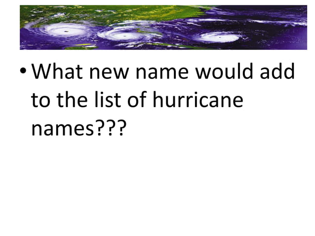 How hurricanes get their names | PPTX