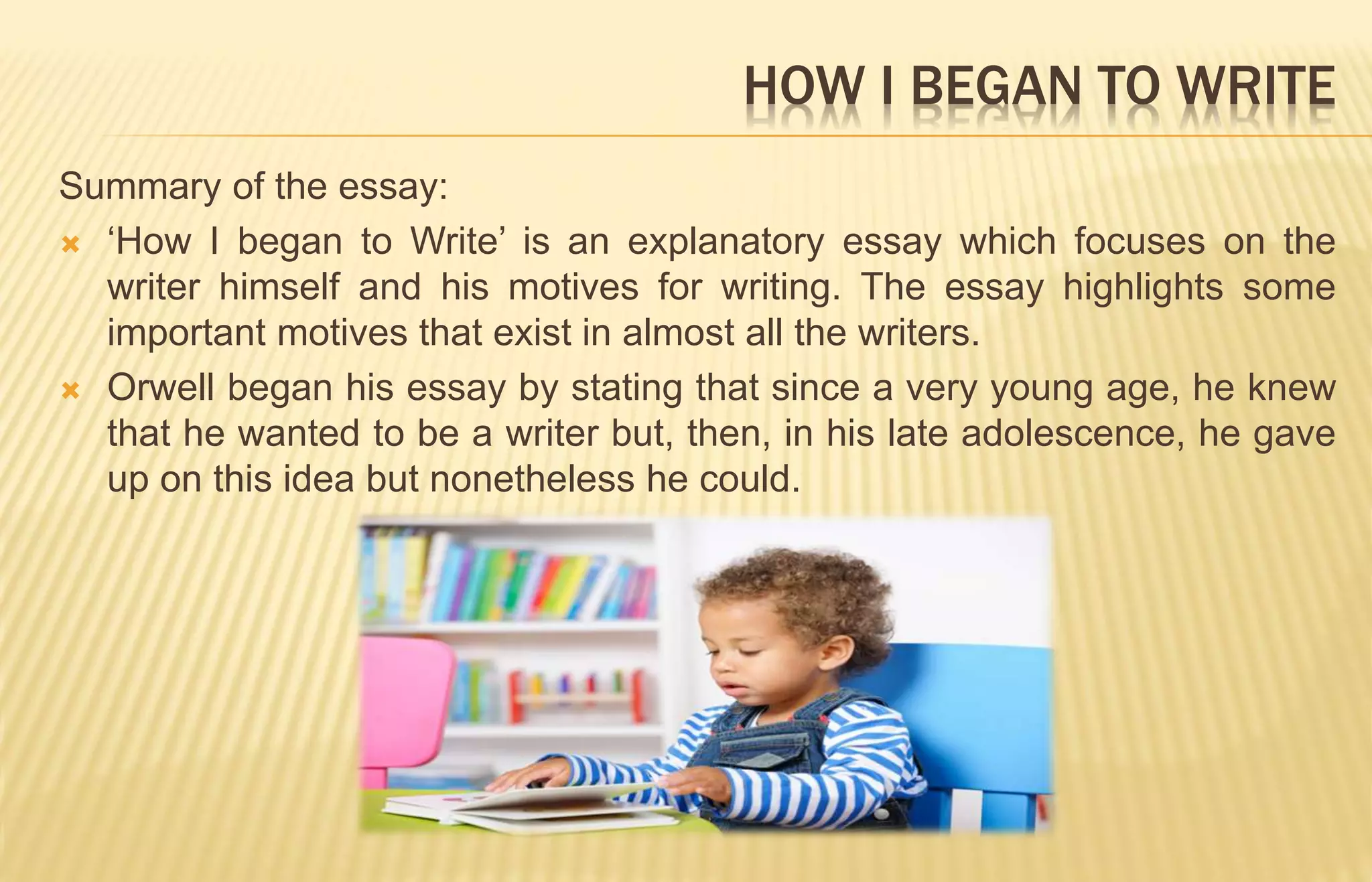 How I Began to Write | PPTX