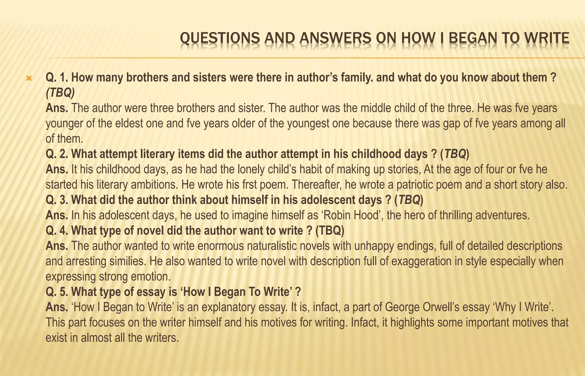 How I Began to Write | PPTX