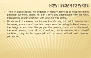 How I Began to Write | PPT