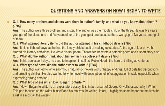 How I Began to Write | PPT