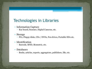 How ict used in libraries | PPT