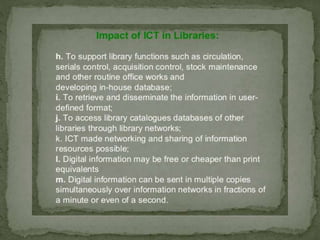 How ict used in libraries | PPT