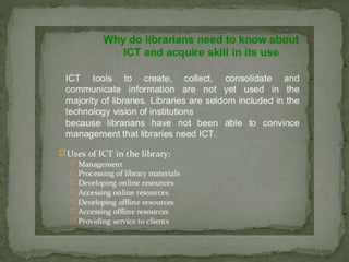 How ict used in libraries | PPT