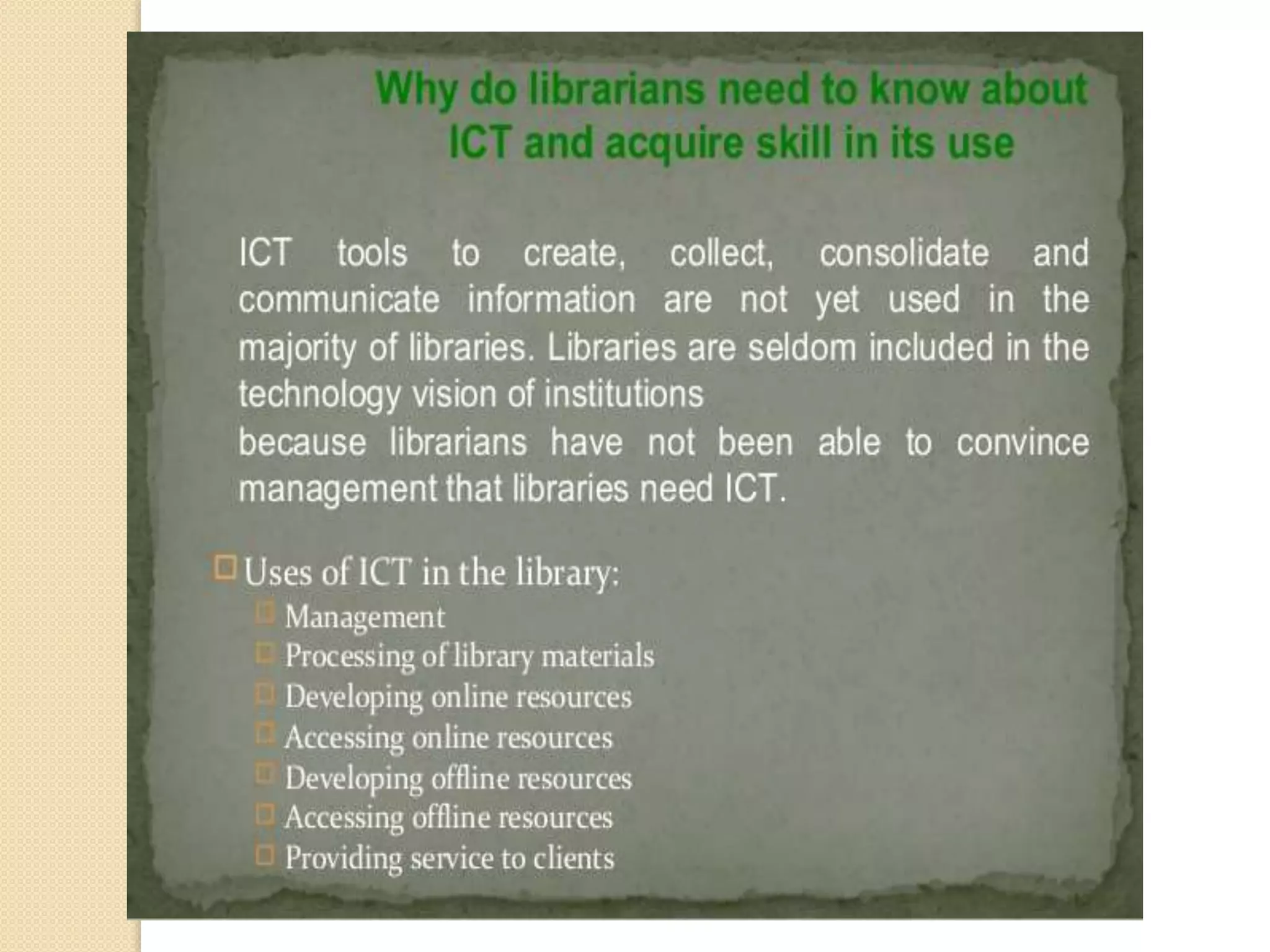 How ict used in libraries | PPTX