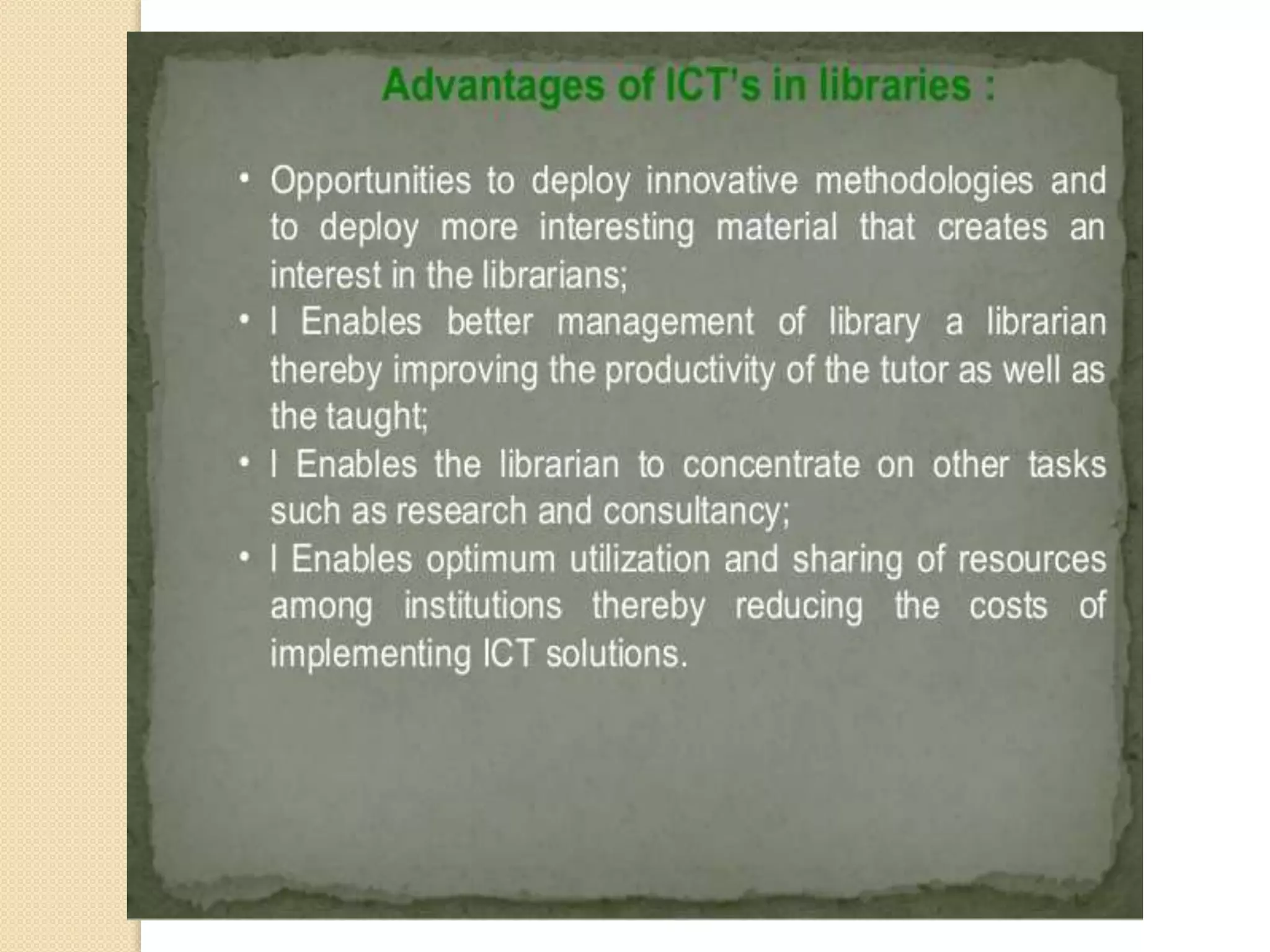 How ict used in libraries | PPTX