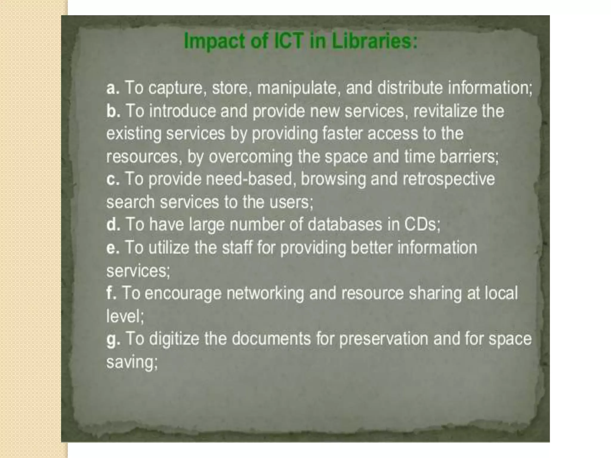 How ict used in libraries | PPTX