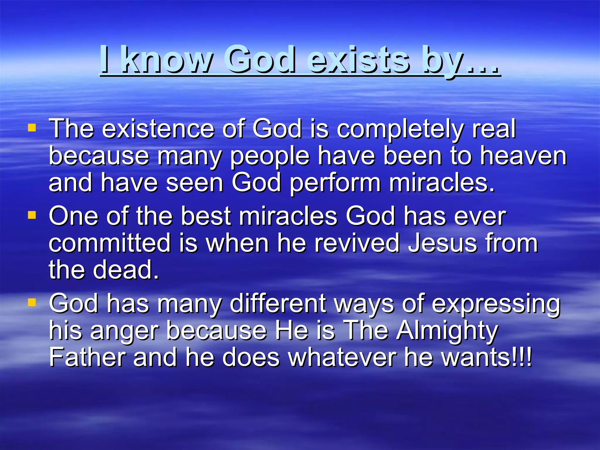 How I Know God Exists | PPT