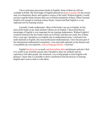 How i learned english long | PDF