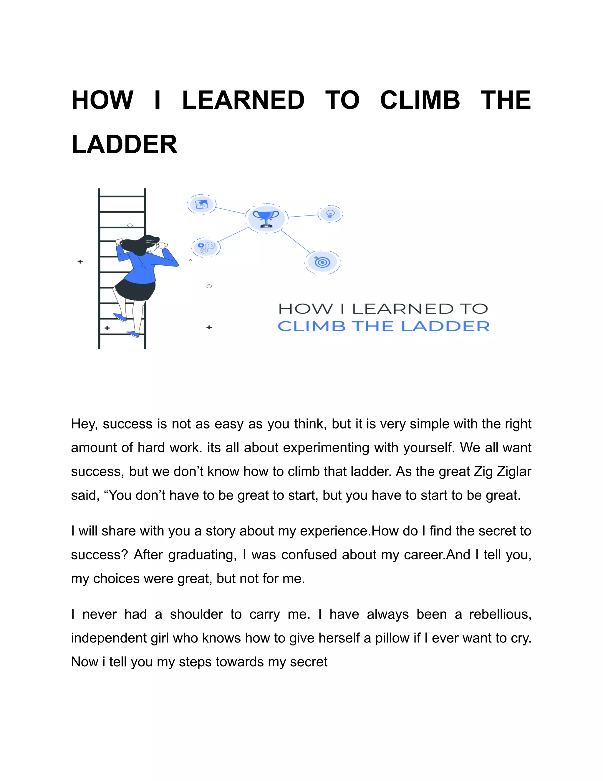 HOW I LEARNED TO CLIMB THE LADDER | PDF