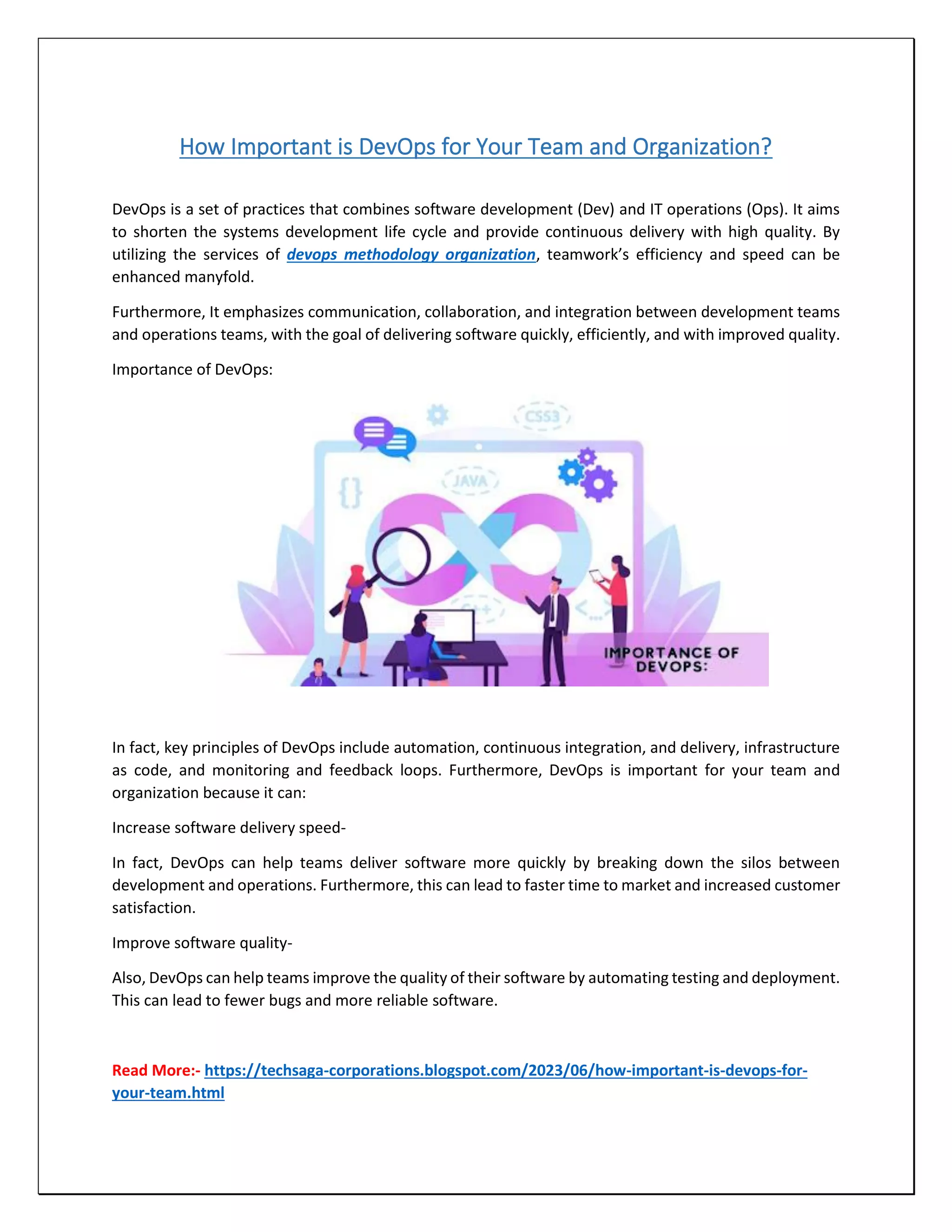 How Important is DevOps for Your Team and Organization? | PDF