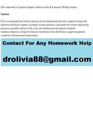 How important is Logistics Support Analysis to the ILS process Brie.pdf