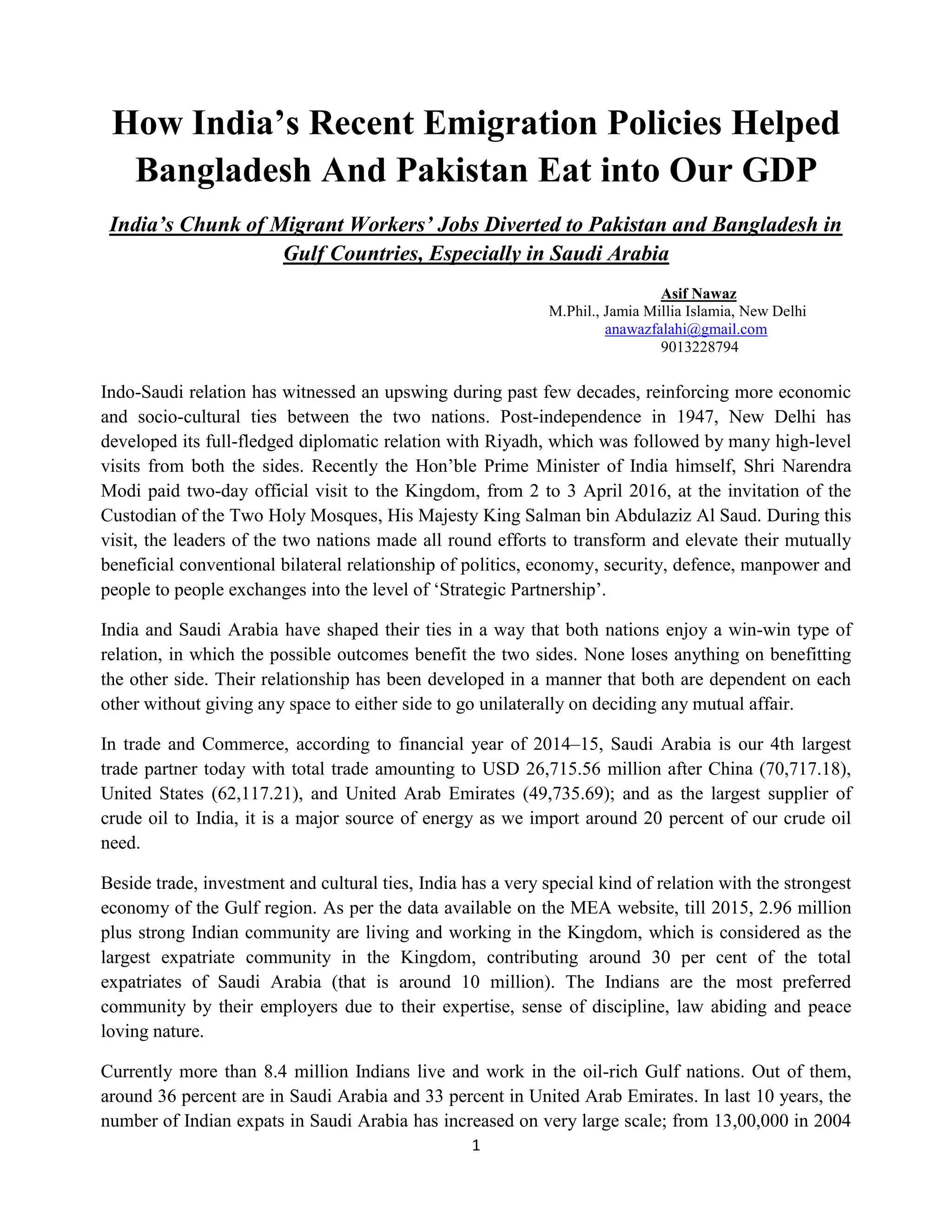 How india’s recent emigration policies helped bangladesh and pakistan ...