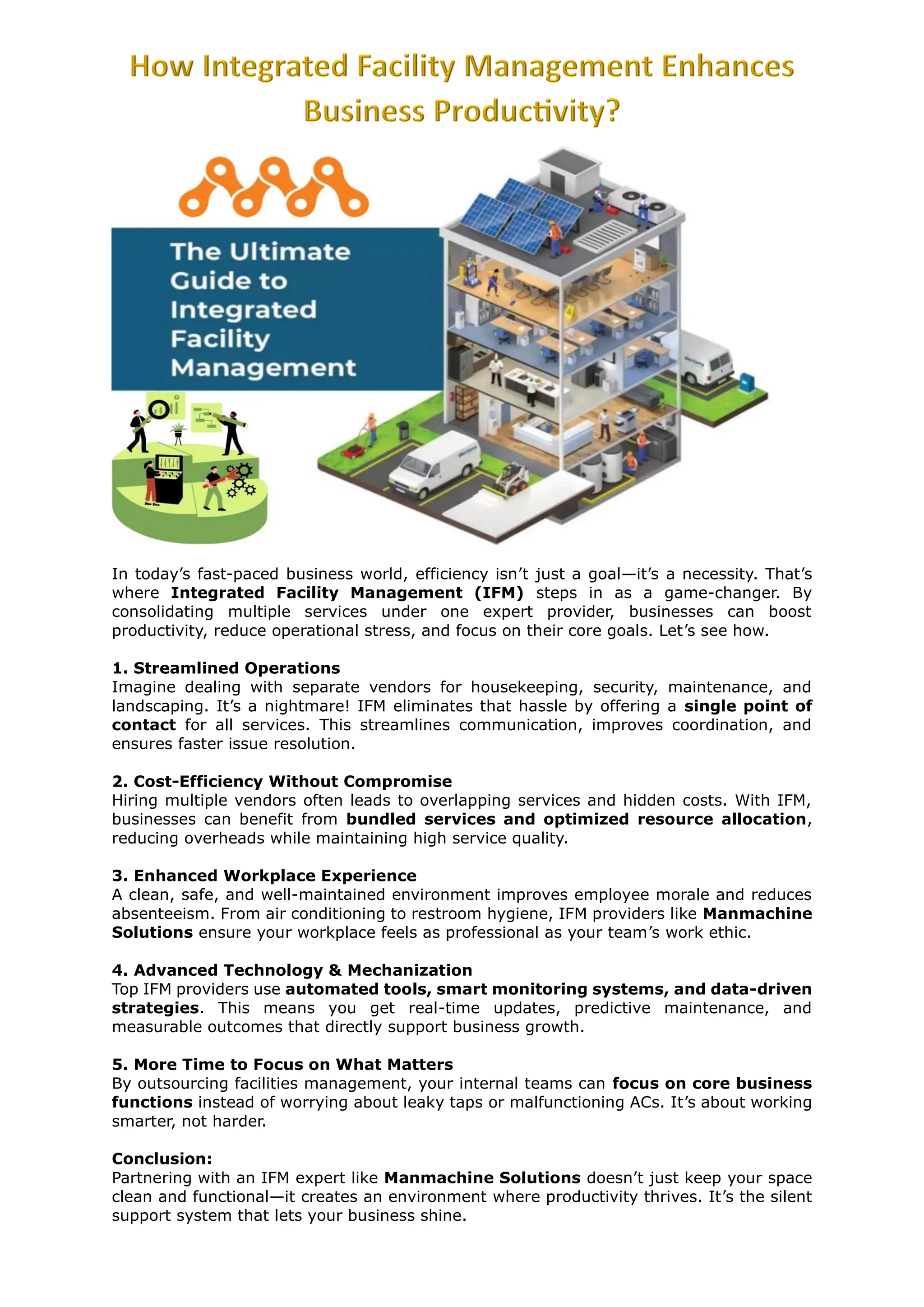 How Integrated Facility Management Enhances Business Productivity | PDF