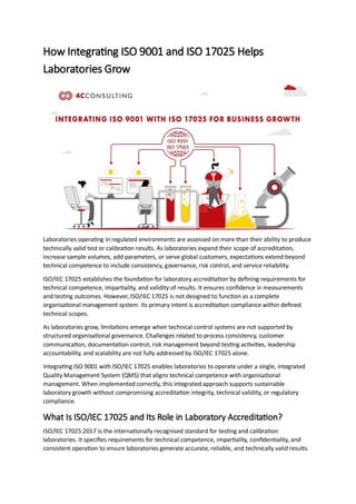 How Integrating ISO 9001 and ISO 17025 Helps Laboratories Grow | PDF